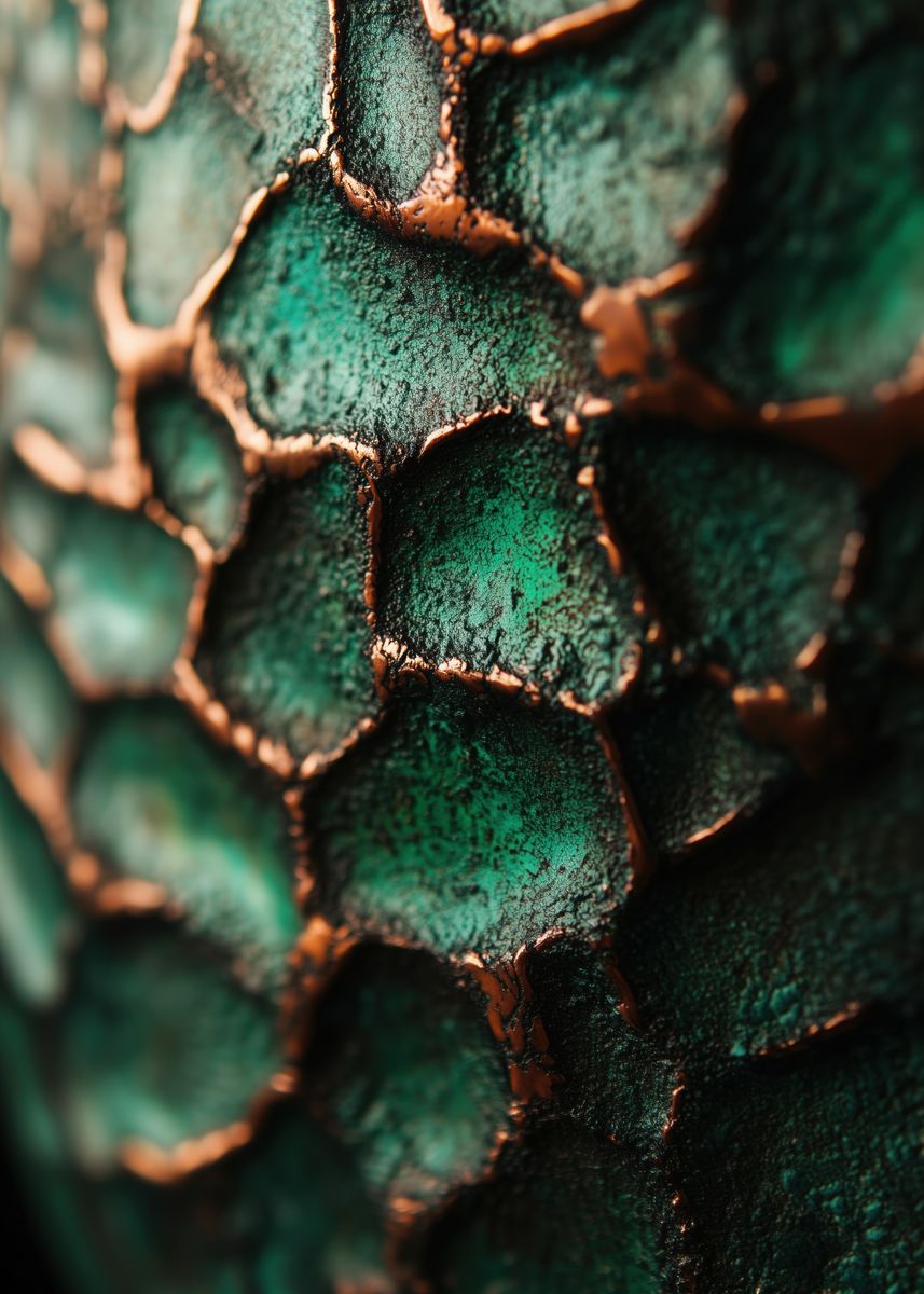 'Green and Copper Texture' Poster, picture, metal print, paint by ...