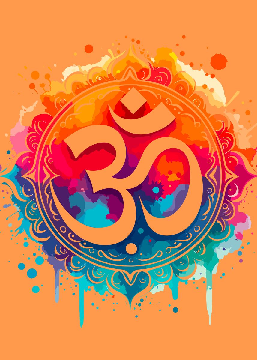 'Om Symbol Watercolor Art' Poster, picture, metal print, paint by Ray ...
