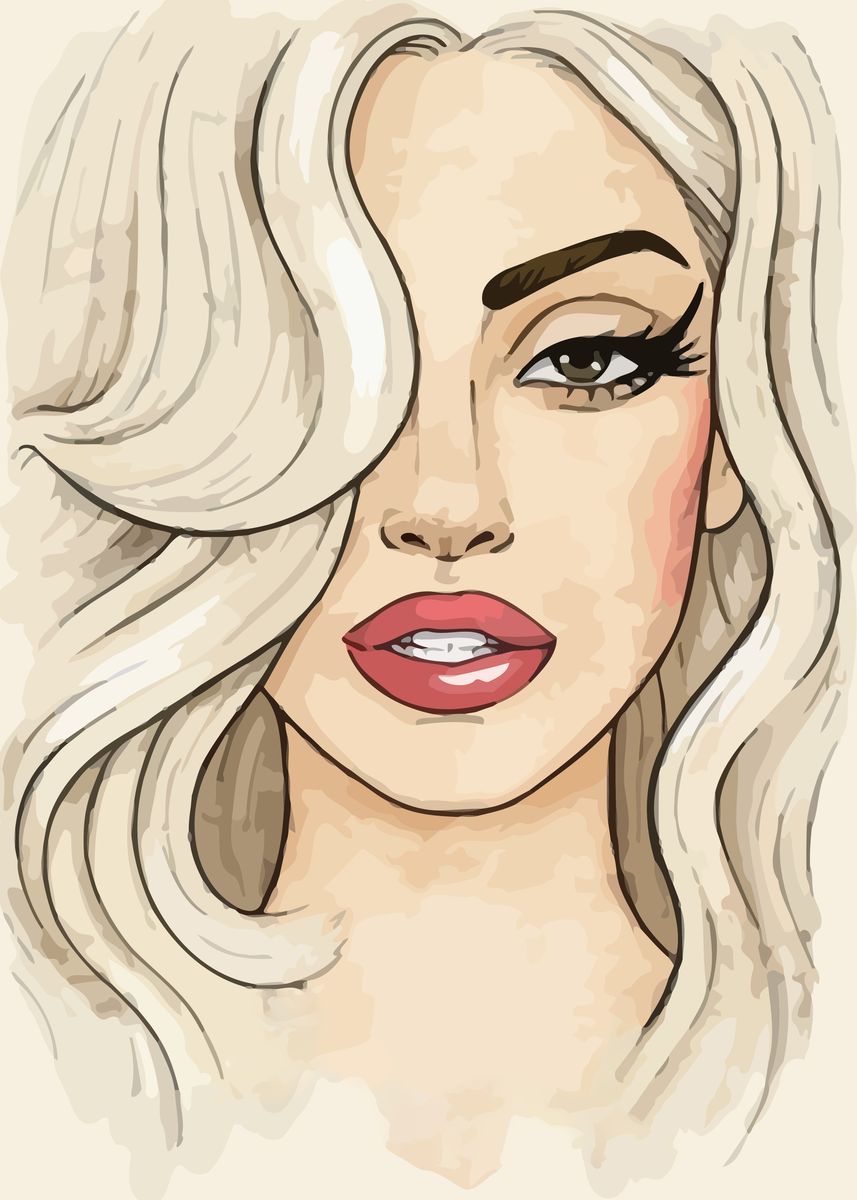'lady gaga Woman Portrait' Poster, picture, metal print, paint by ...