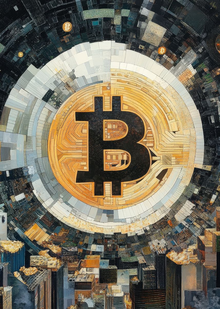 'Abstract Bitcoin' Poster, picture, metal print, paint by Senja ...