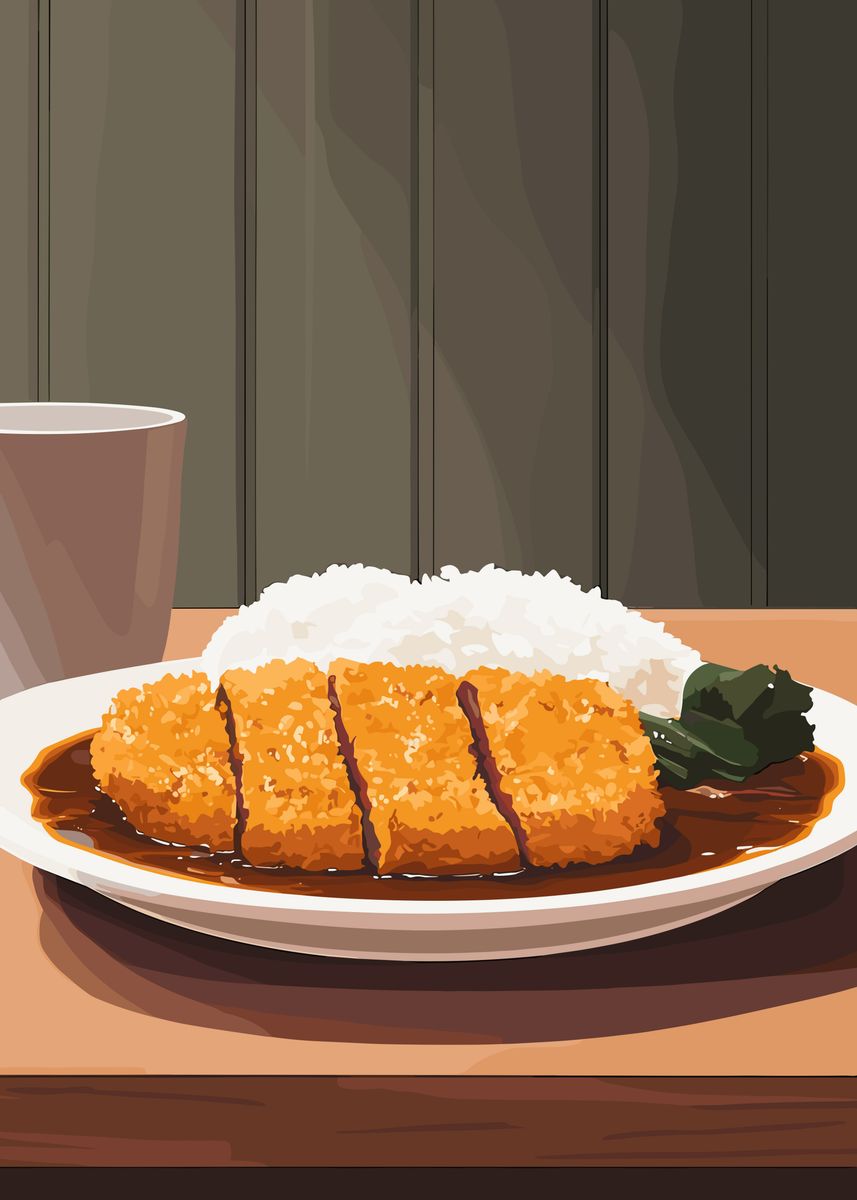 'Japanese Curry Rice' Poster, picture, metal print, paint by Mason ...