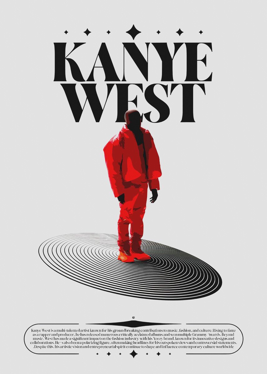 'Kanye West Poster' Poster, picture, metal print, paint by Papa Giana ...