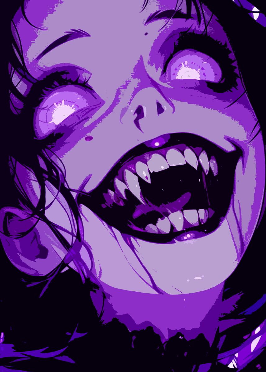 'Purple Anime Vampire' Poster, picture, metal print, paint by Sunu ...