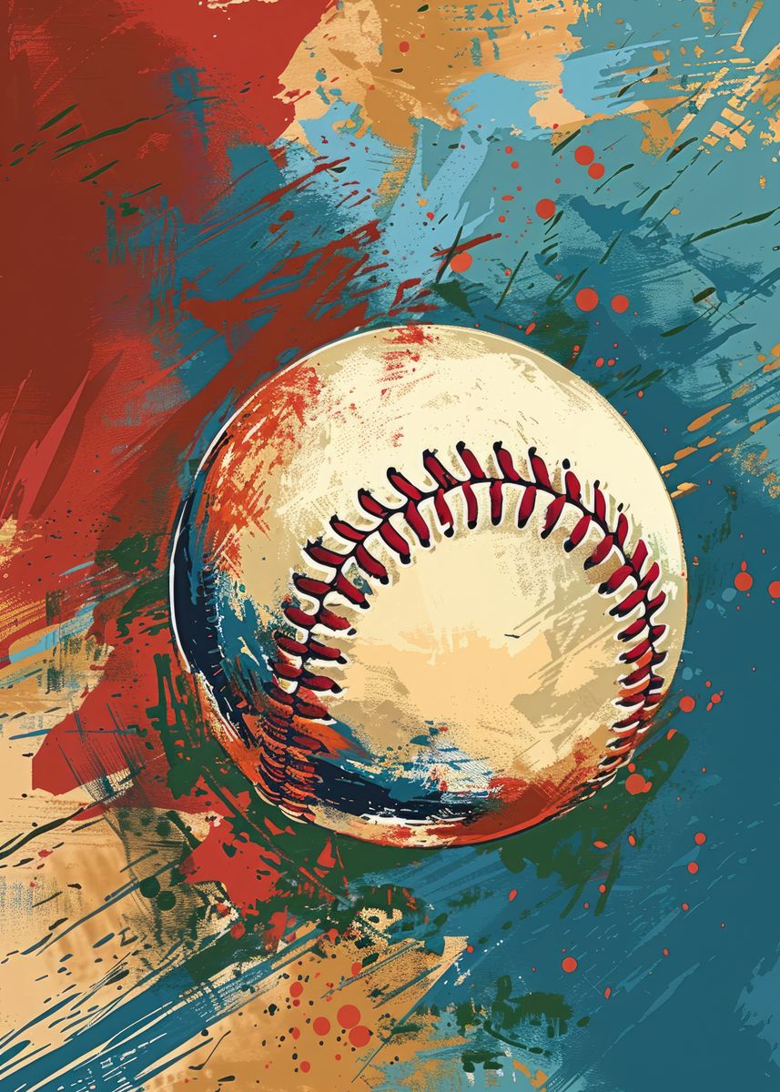 'Baseball Splash Art' Poster, picture, metal print, paint by Mezma and ...