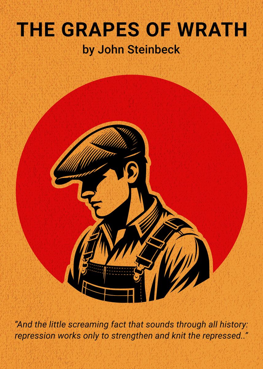 'The Grapes of Wrath Minimalist Book Cover' Poster, picture, metal ...