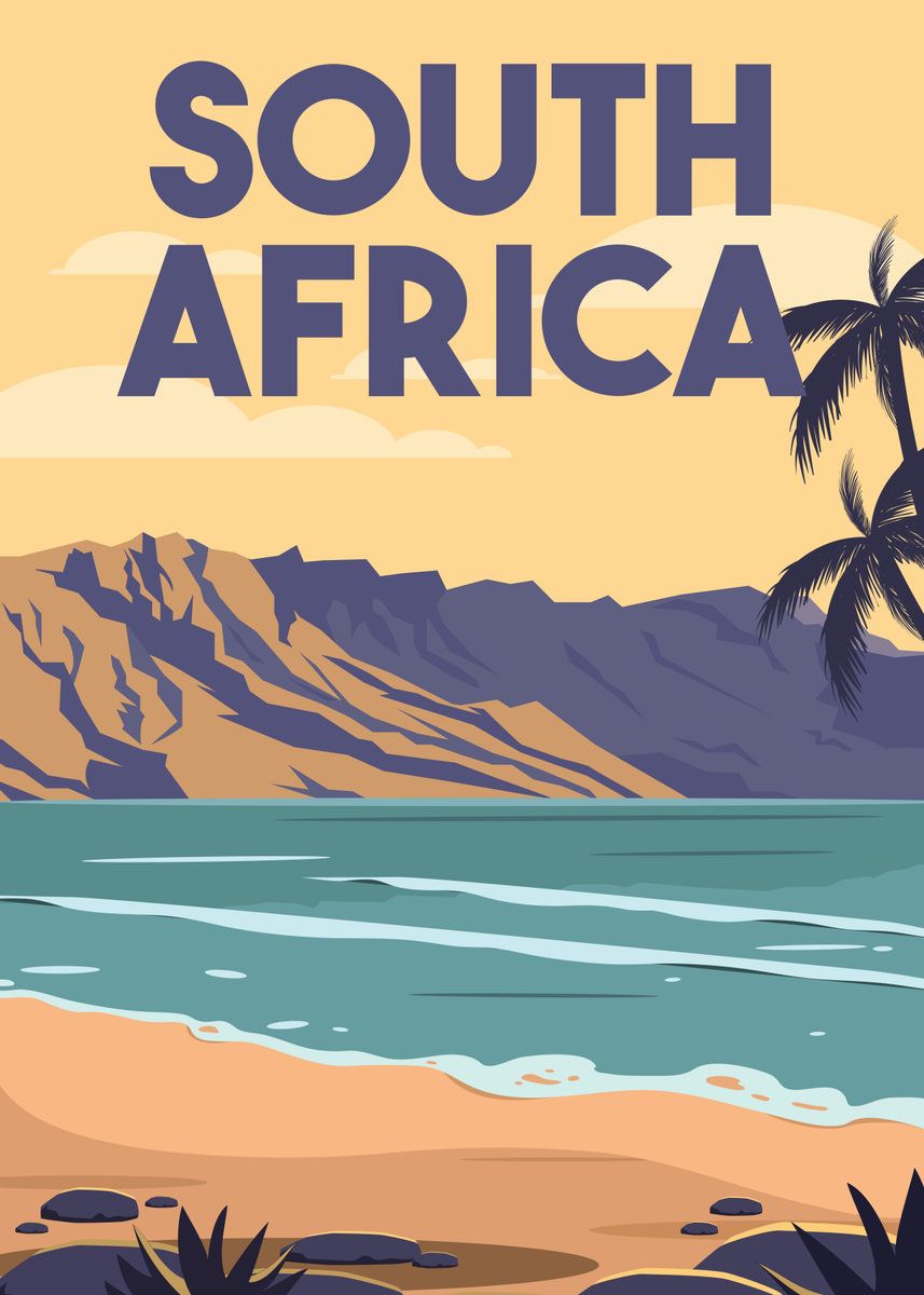 'South Africa Travel Poster' Poster, picture, metal print, paint by ...