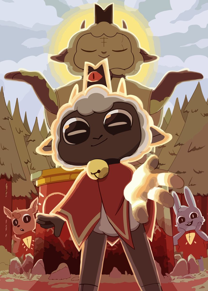 'Sheep with Golden Glow' Poster, picture, metal print, paint by Razu ...