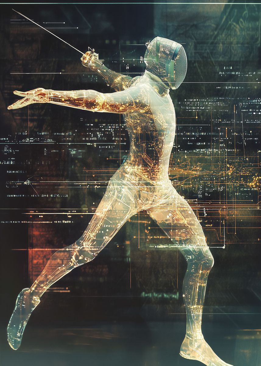 'Digital Fencer' Poster, picture, metal print, paint by InterGalatica ...