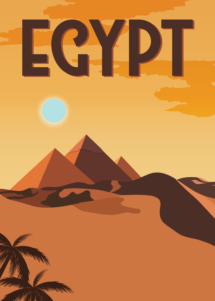 'Egypt Pyramids Poster' Poster, picture, metal print, paint by ...