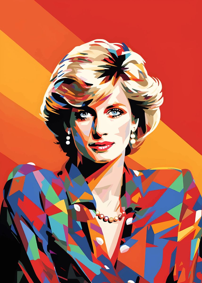 'Princess Diana Pop Art Portrait' Poster, picture, metal print, paint ...