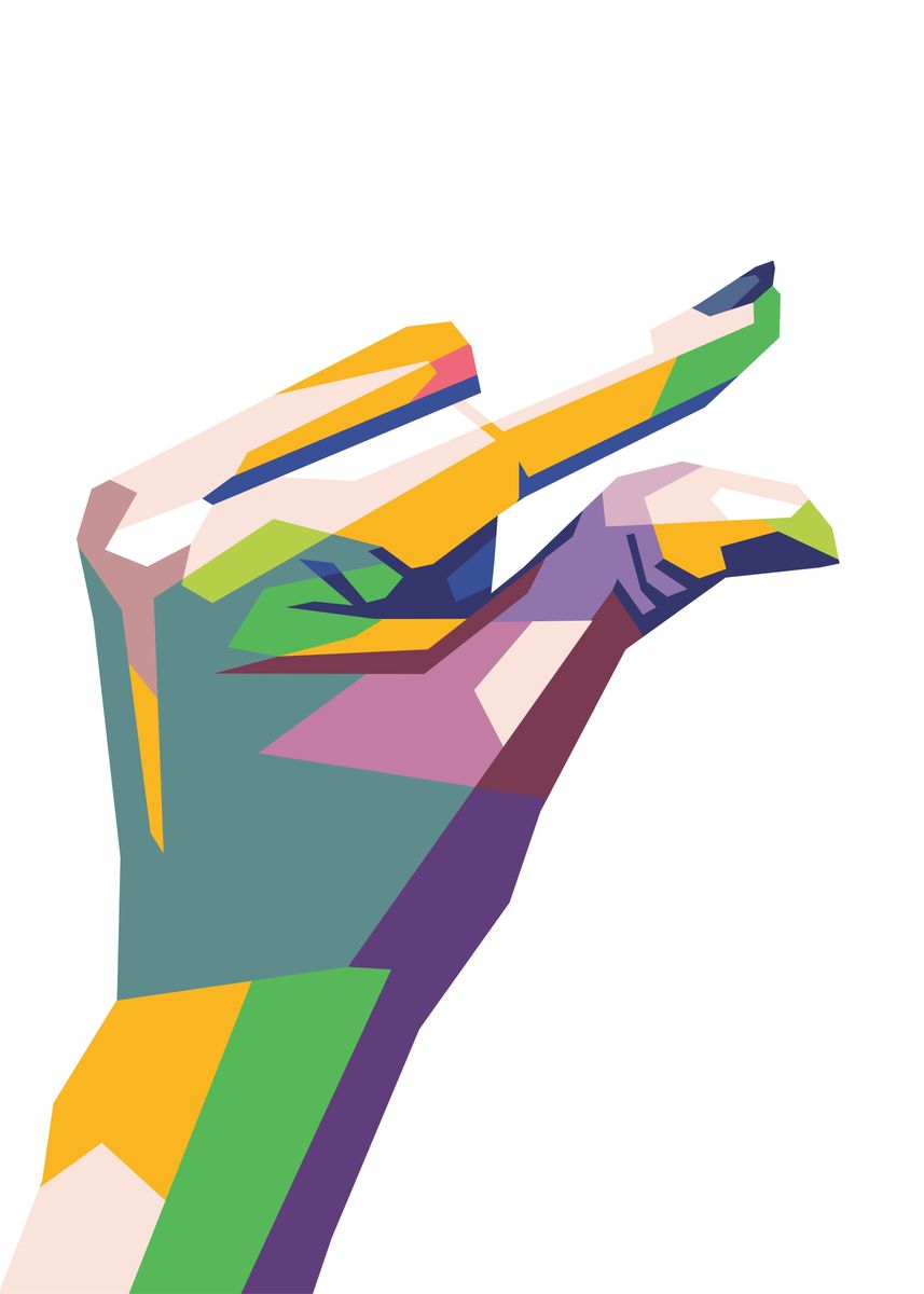 'Abstract Hand Gesture' Poster, picture, metal print, paint by Rizky ...