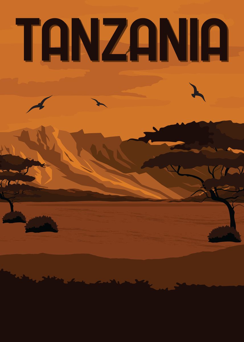 'Tanzania Landscape Poster' Poster, picture, metal print, paint by ...