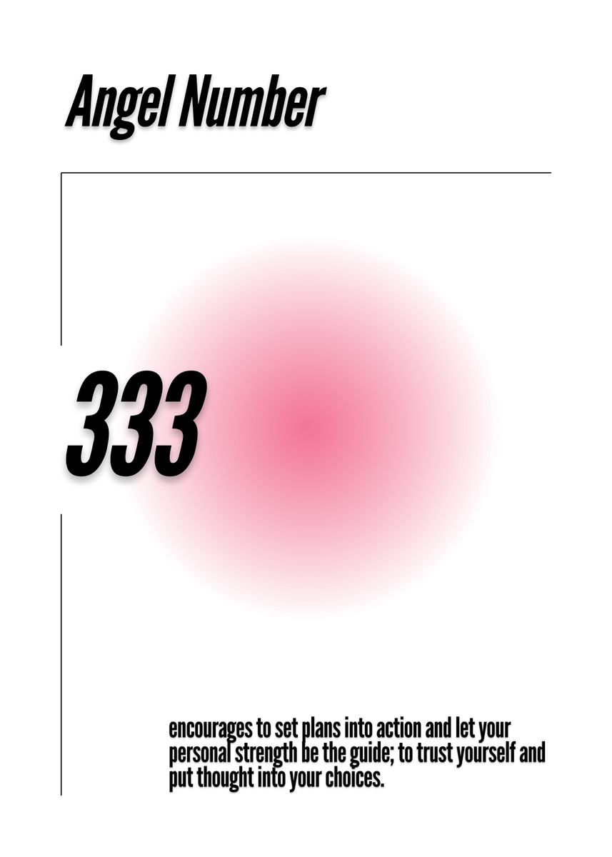 'Angel Number 333' Poster, picture, metal print, paint by Martin | Displate