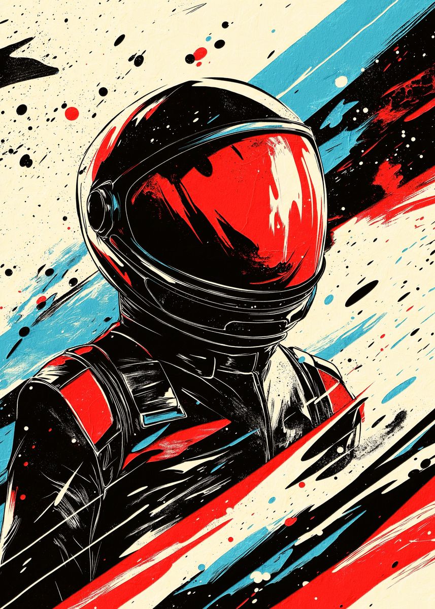 'Abstract Space Astronaut' Poster, picture, metal print, paint by ...