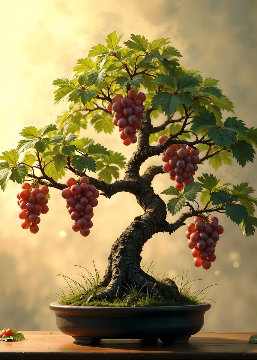 'Bonsai Grape Tree' Poster, picture, metal print, paint by VR World ...