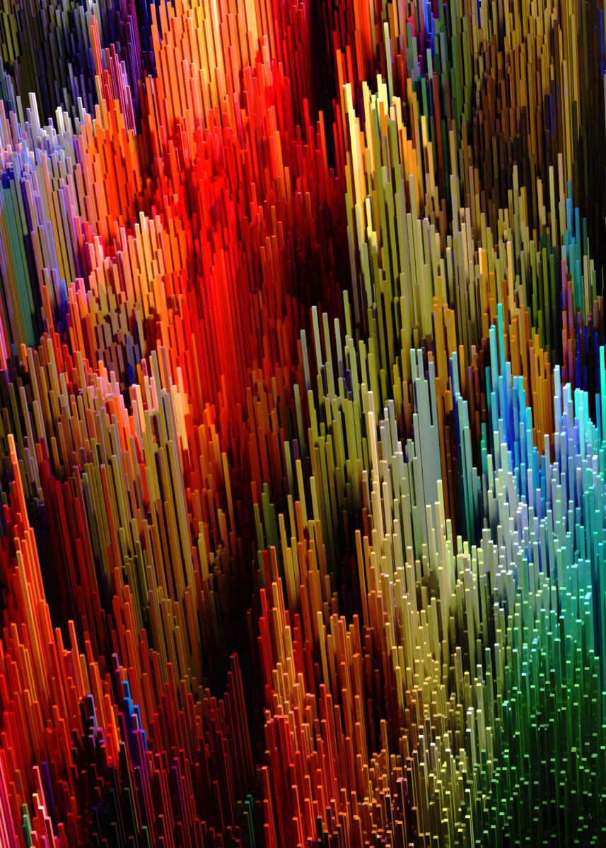 'Abstract Colorful Stripes' Poster, picture, metal print, paint by ...