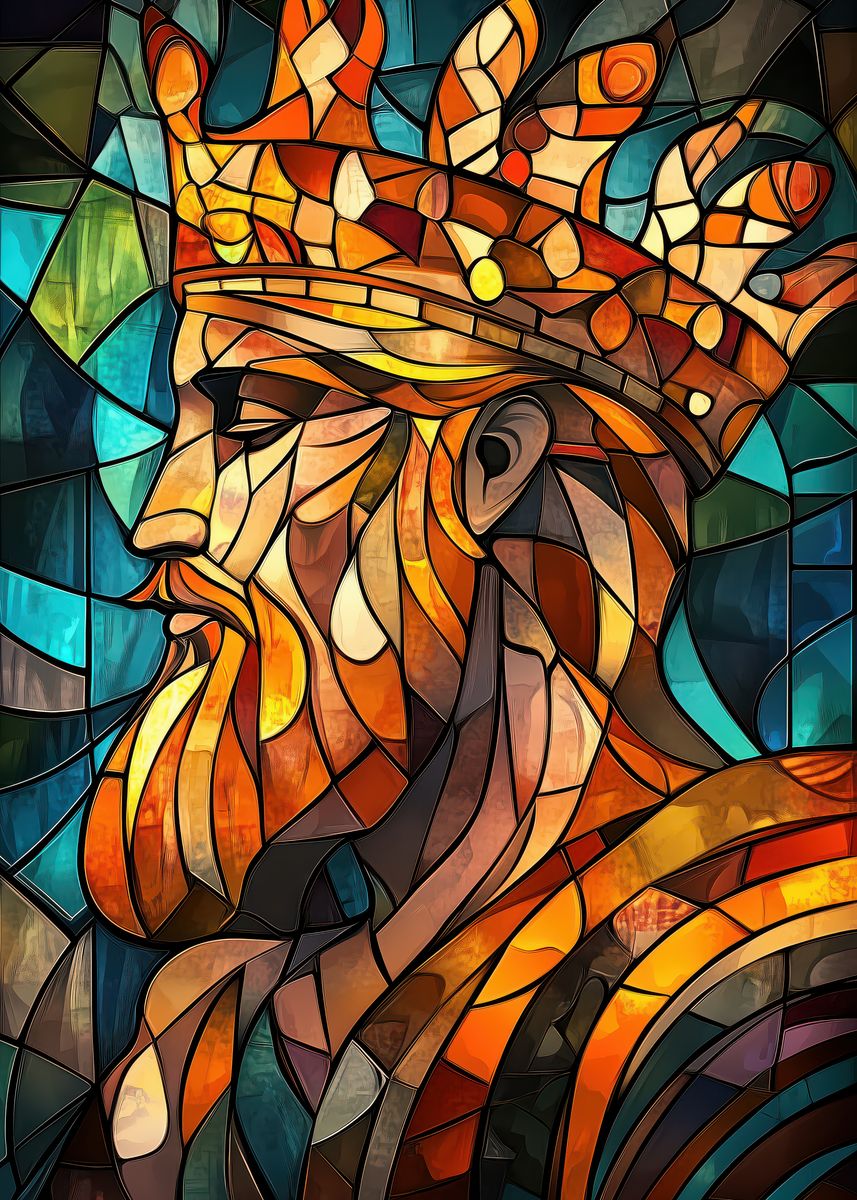 'Stained Glass King' Poster, picture, metal print, paint by Spooky Blob ...