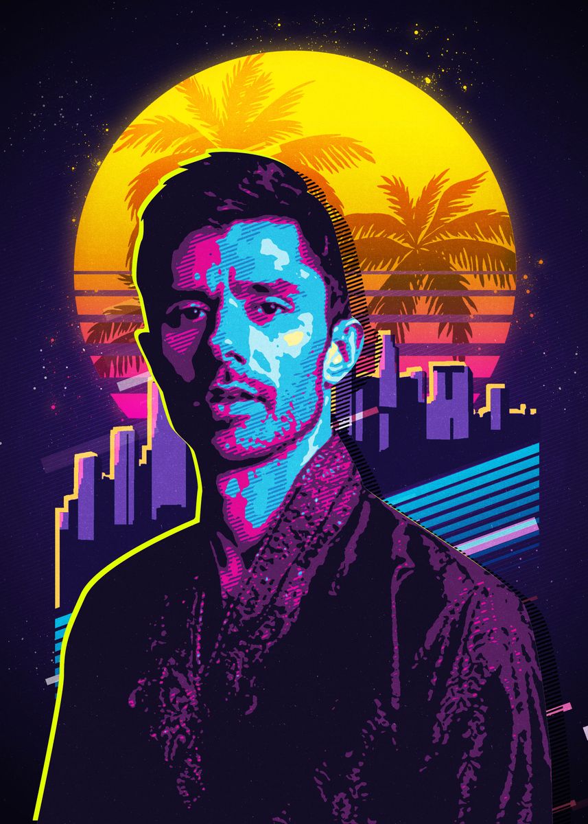 'Retro 80s Style Portrait' Poster, picture, metal print, paint by ...