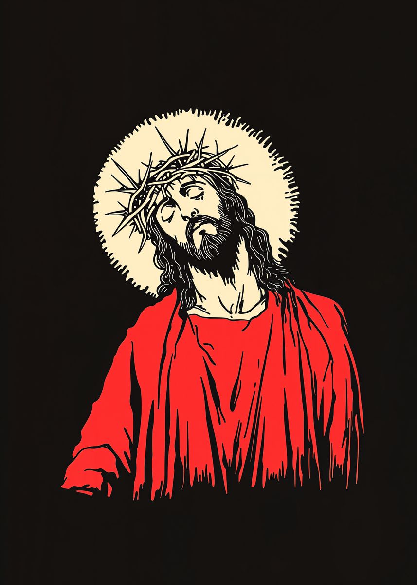 'Jesus Christ Illustration' Poster, picture, metal print, paint by ...