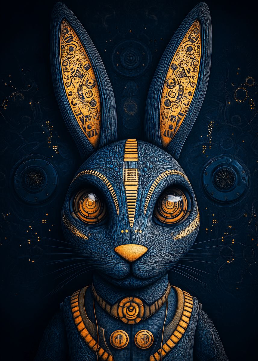 'Cyberpunk Rabbit' Poster, picture, metal print, paint by der Mumpitz ...