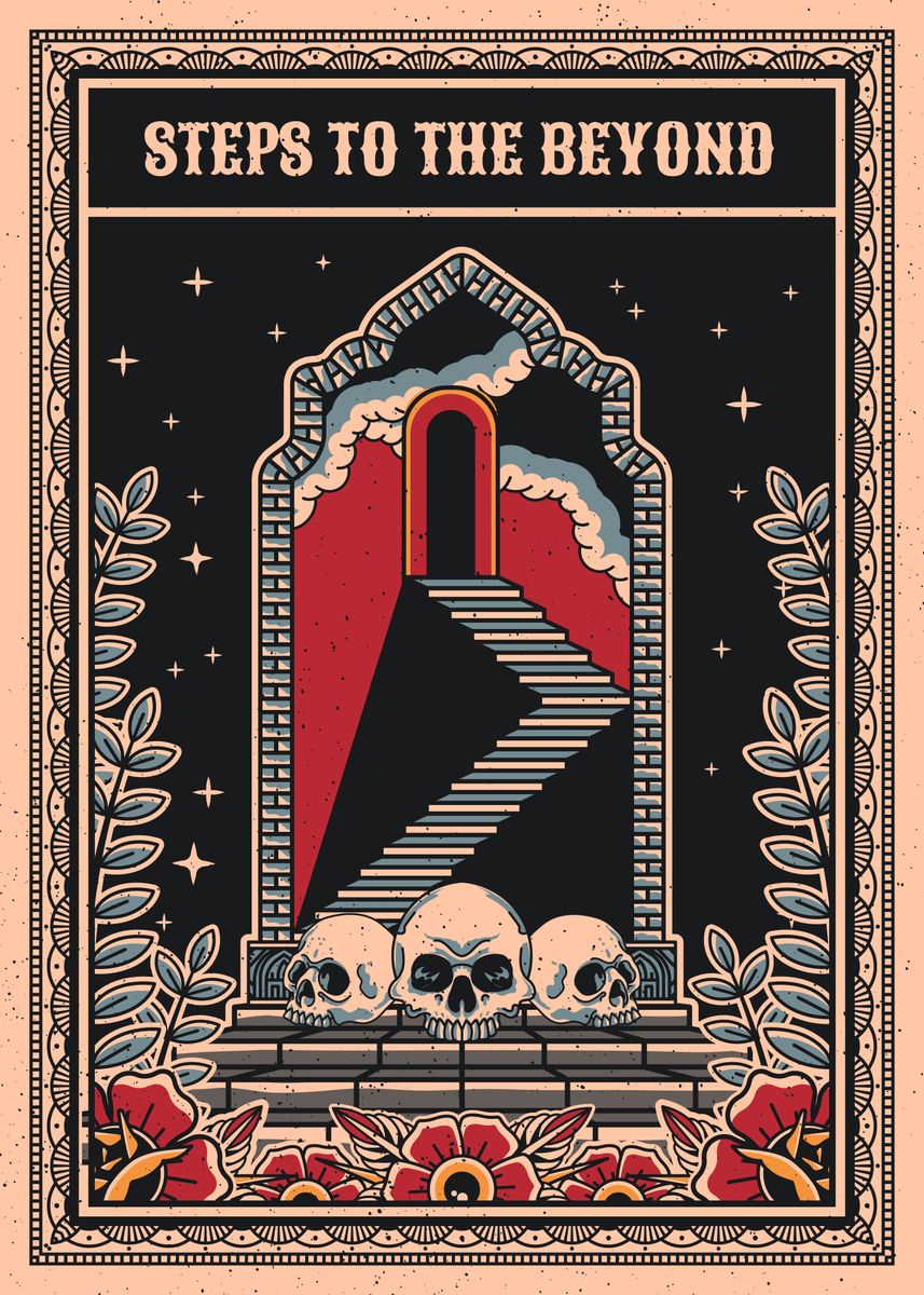 'Staircase & Skulls Art' Poster, picture, metal print, paint by taofik ...