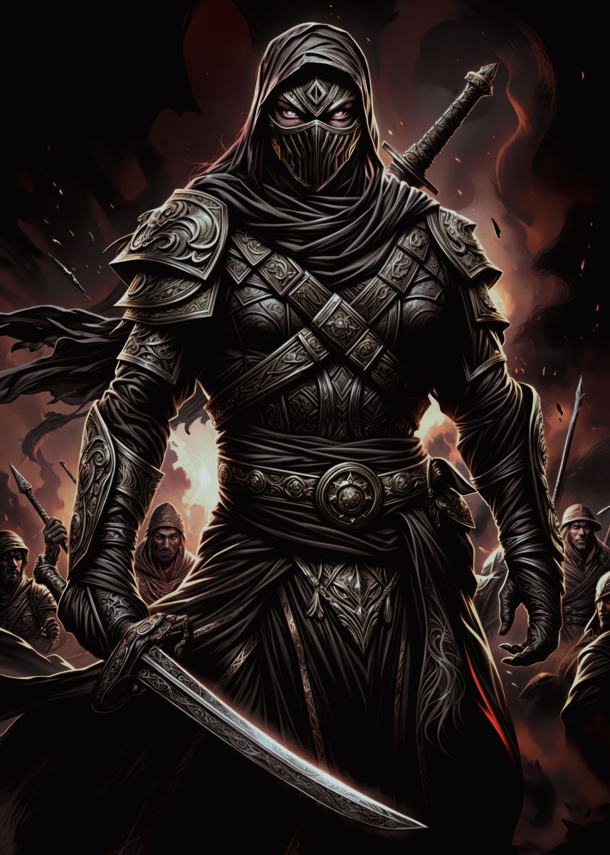 'Dark Assassin Warrior' Poster, picture, metal print, paint by Wall ...