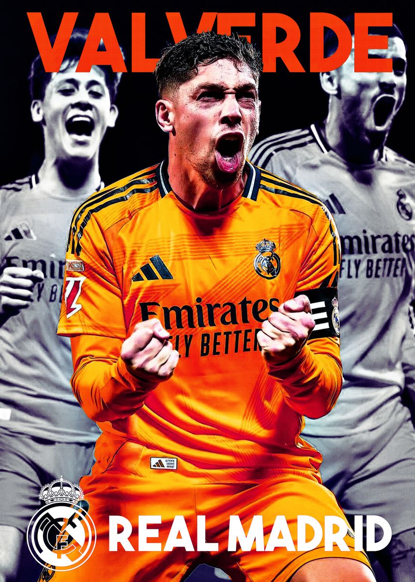 'Valverde Real Madrid Soccer ' Poster, picture, metal print, paint by ...
