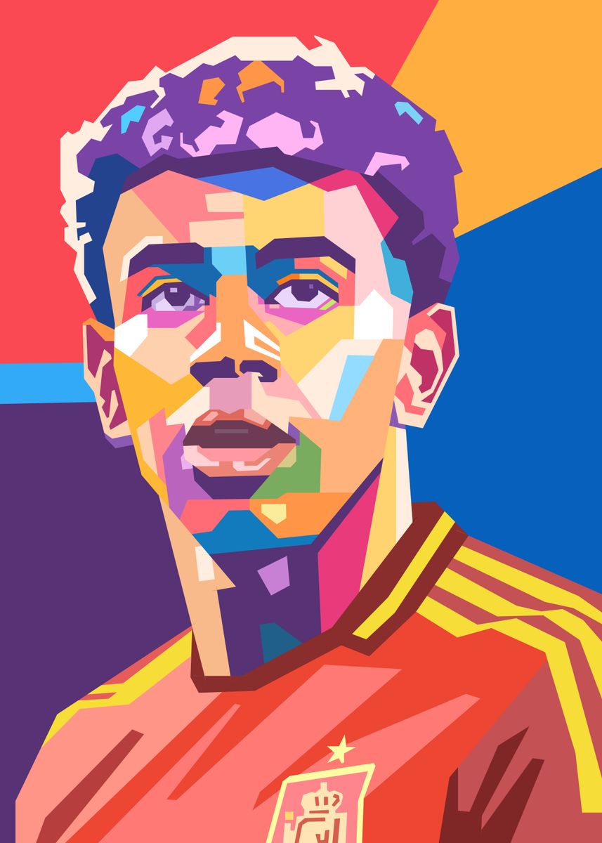 'Spanish Football Player Pop Art' Poster, picture, metal print, paint ...
