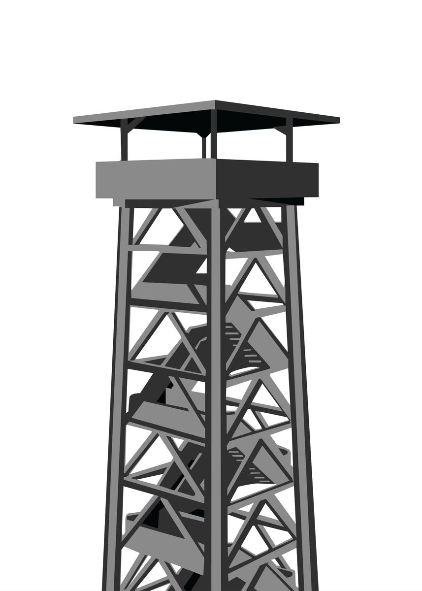 'Metal Observation Tower' Poster, picture, metal print, paint by ...