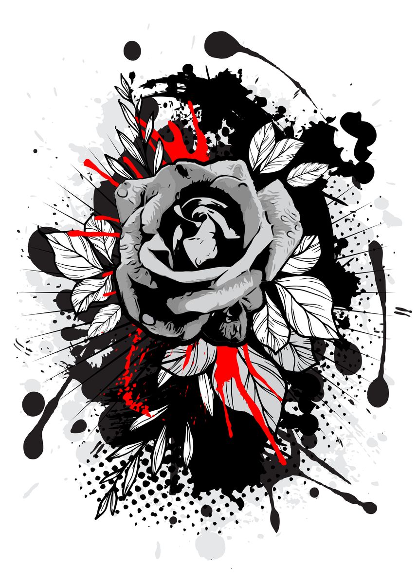 'Strong Black Rose' Poster, picture, metal print, paint by Sima Sirus ...