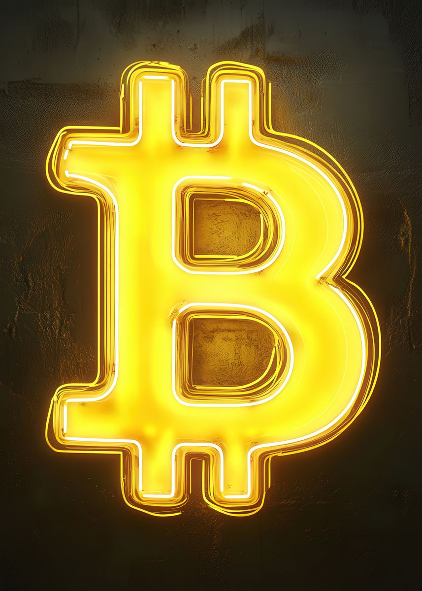 'Bitcoin Neon Sign' Poster, picture, metal print, paint by Senja ...
