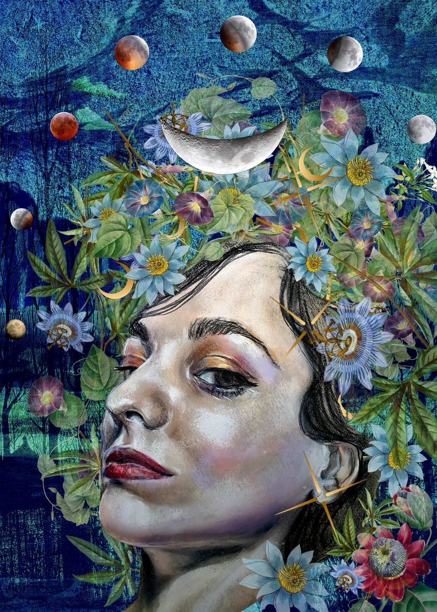 'Midwinter Moon Queen' Poster, picture, metal print, paint by Laini ...