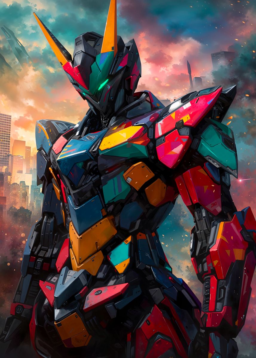 'Mecha Robot Artwork' Poster, picture, metal print, paint by shakes ...