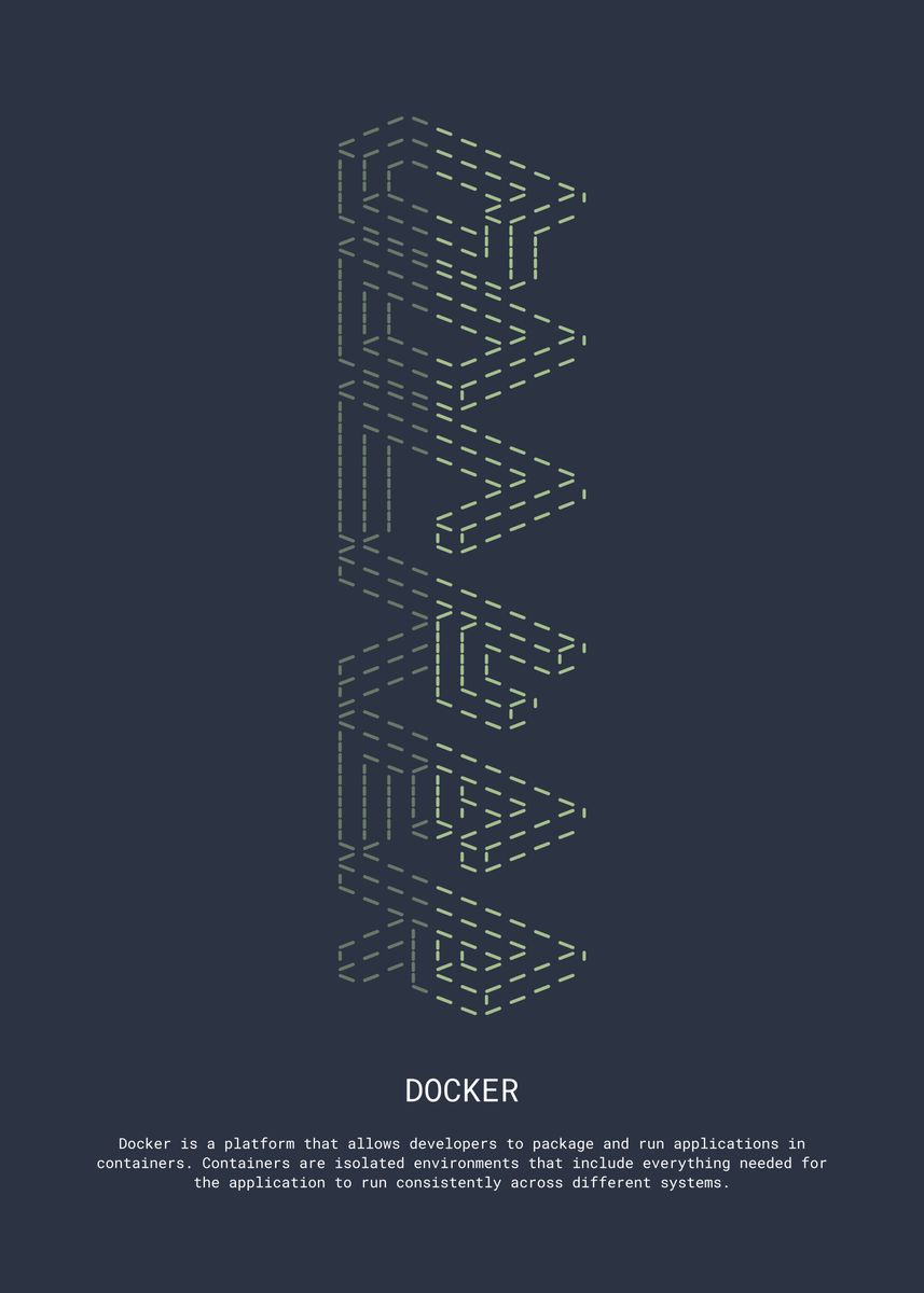 'Docker - Green on Blue' Poster, picture, metal print, paint by Wisnu ...