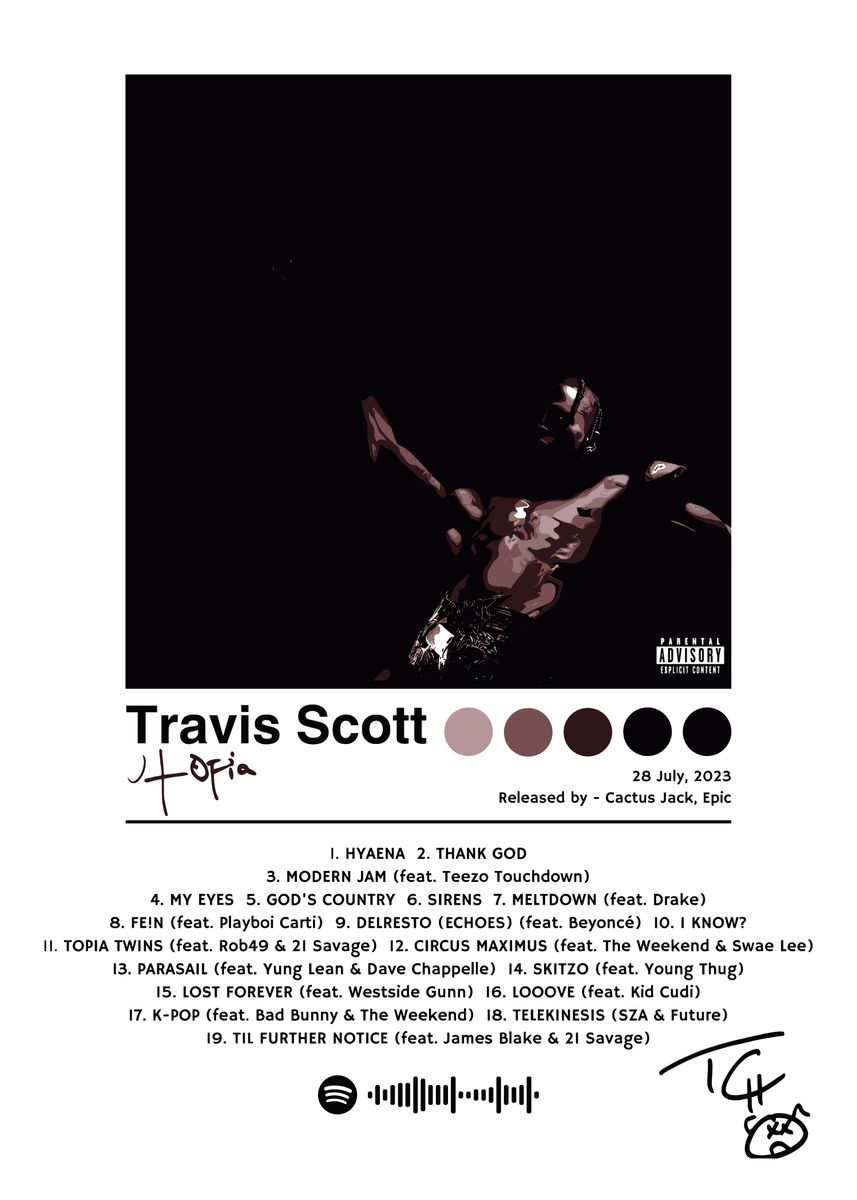 'Travis Scott UTOPIA' Poster, picture, metal print, paint by ZACKSTAR ...