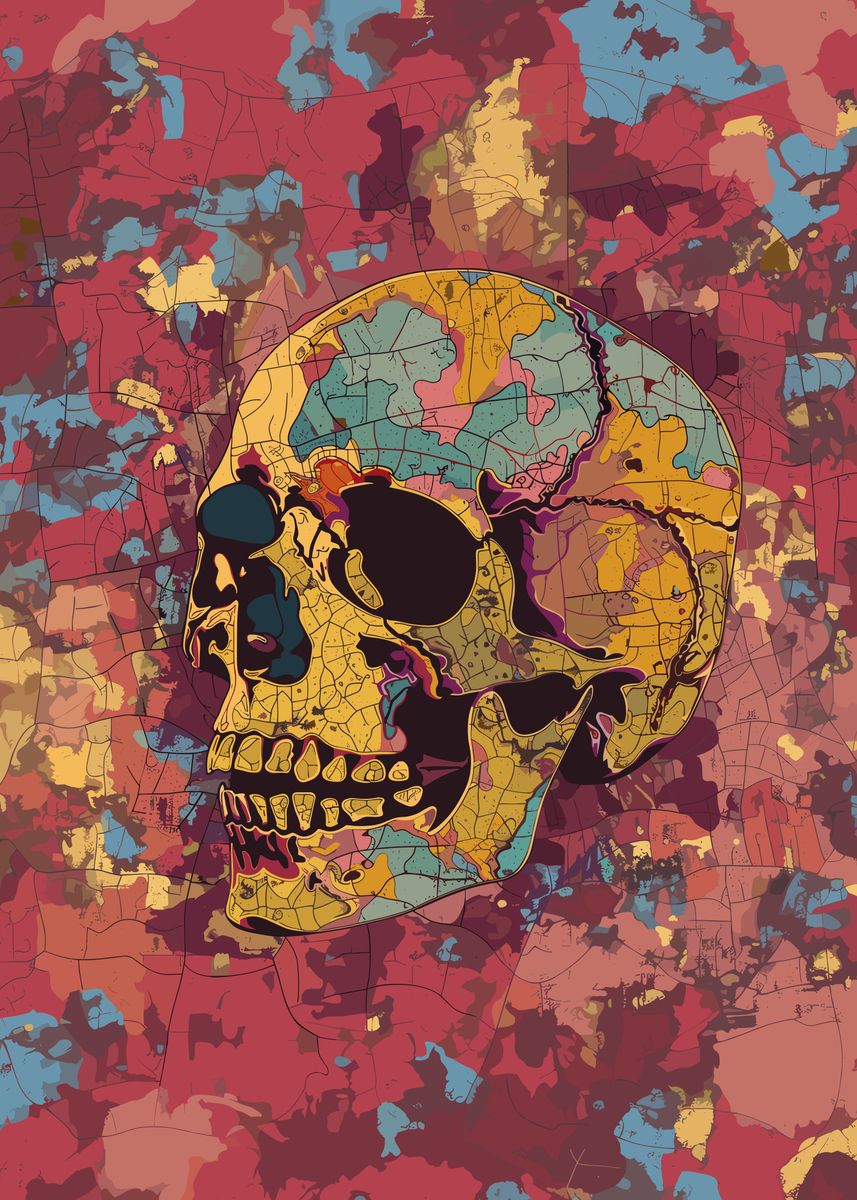 'Abstract Skull Art' Poster, picture, metal print, paint by Omar Kanan ...