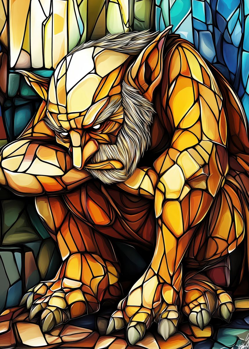 'Stained Glass Goblin' Poster, picture, metal print, paint by Spooky ...