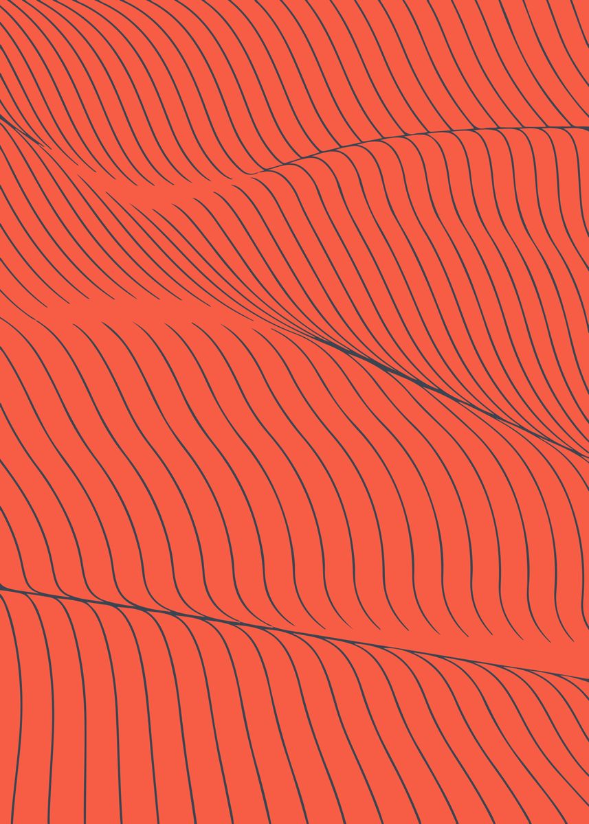 'Flowing Line Pattern in Red' Poster, picture, metal print, paint by ...