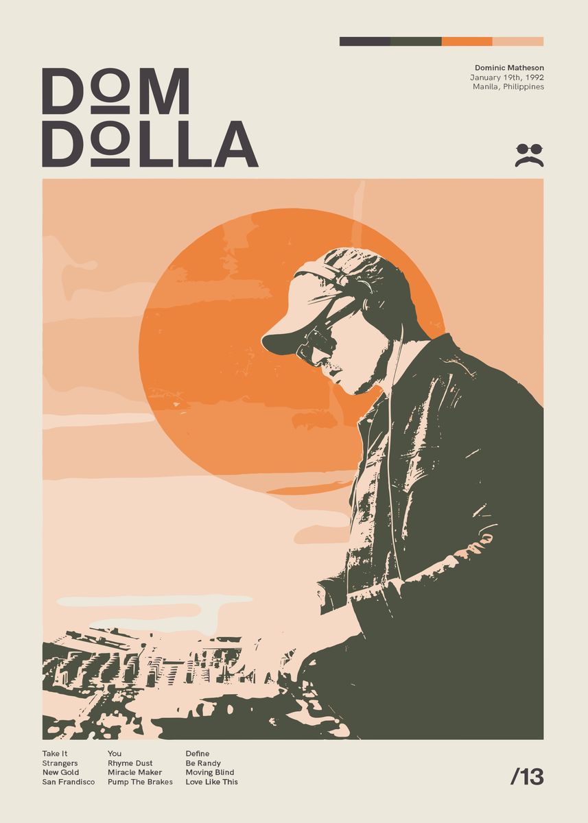 'Dom Dolla' Poster, picture, metal print, paint by LOCKET | Displate