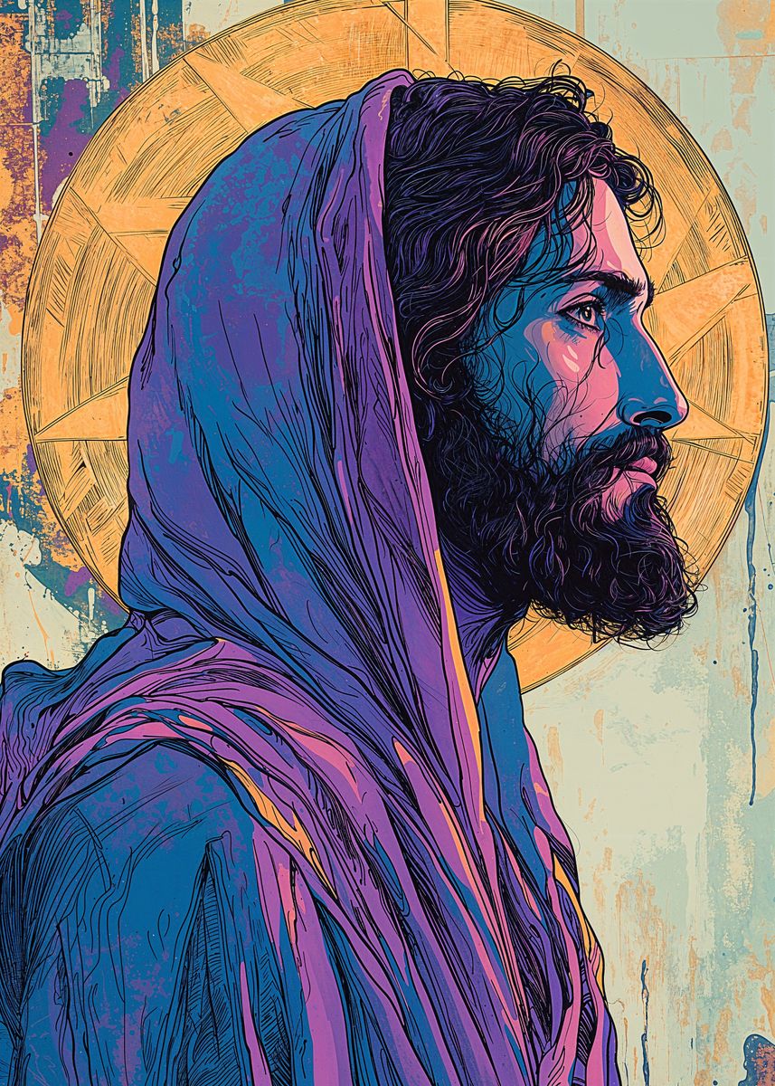 'Jesus Christ Portrait' Poster, picture, metal print, paint by ...