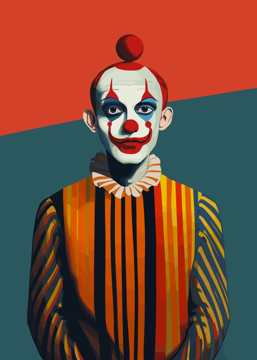 'Clown Portrait' Poster, picture, metal print, paint by Omar Kanan ...