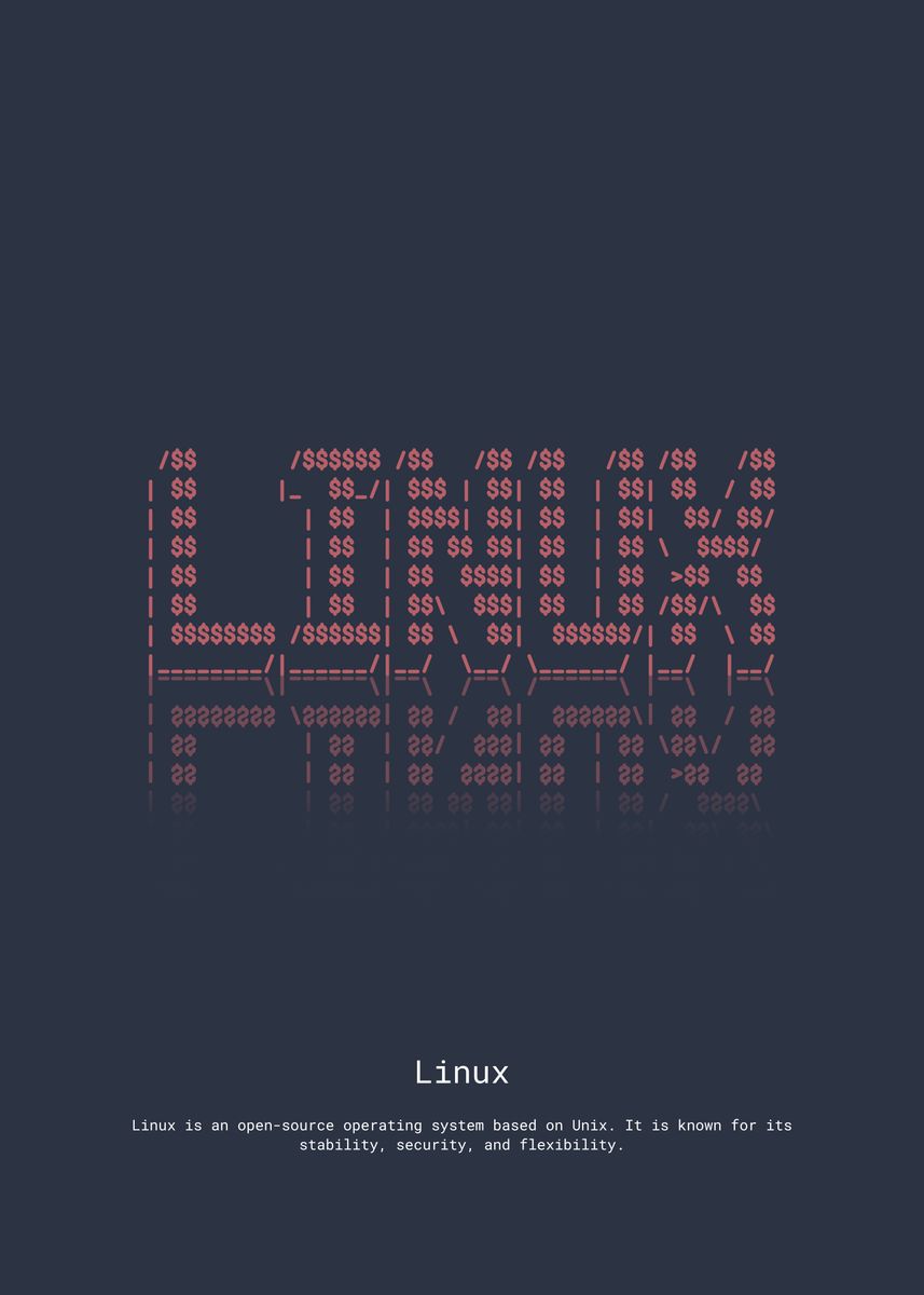 'Linux ASCII Art' Poster, picture, metal print, paint by Wisnu Harjanta ...