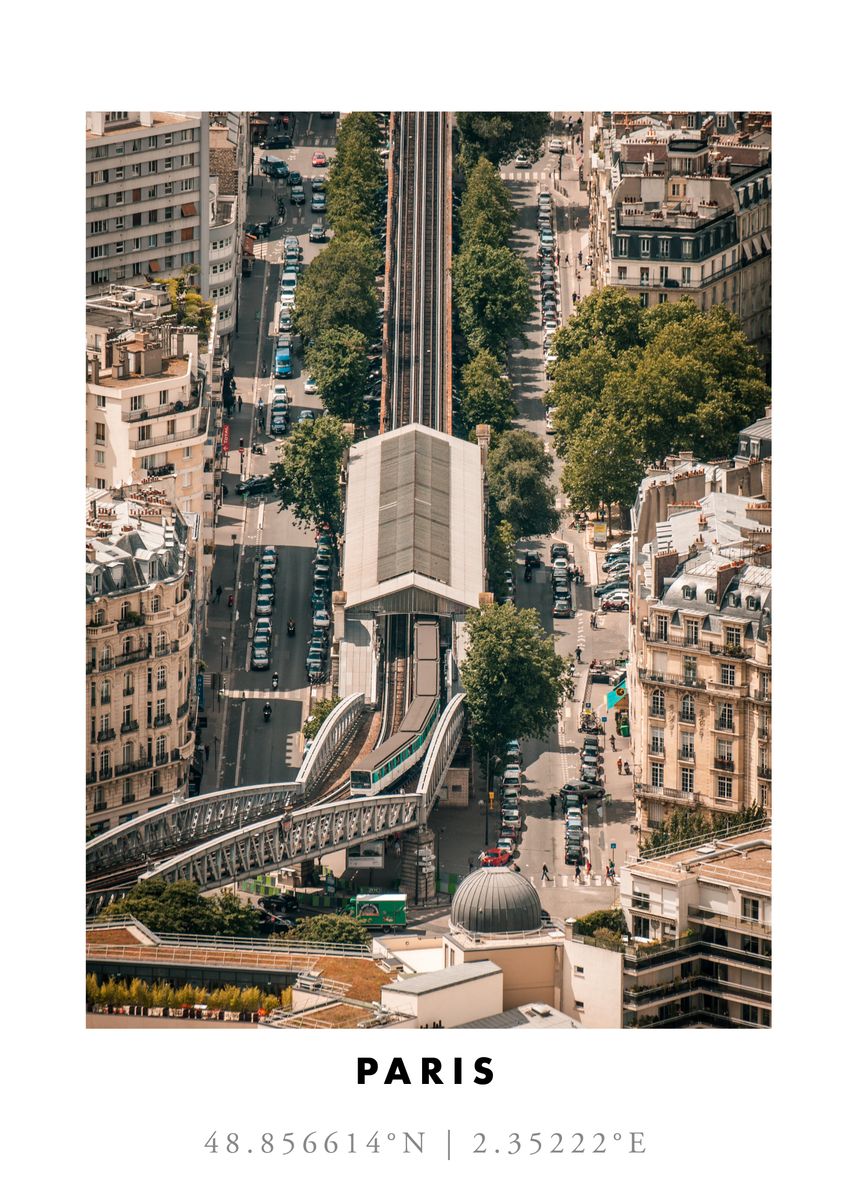 'Paris Aerial View' Poster, picture, metal print, paint by Erwan MAITRE ...