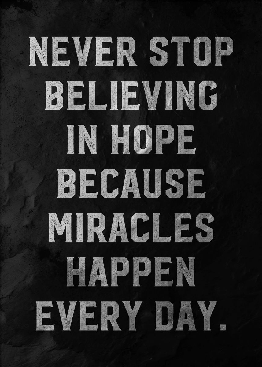 'Hope & Miracles Poster' Poster, picture, metal print, paint by Lowpoly ...