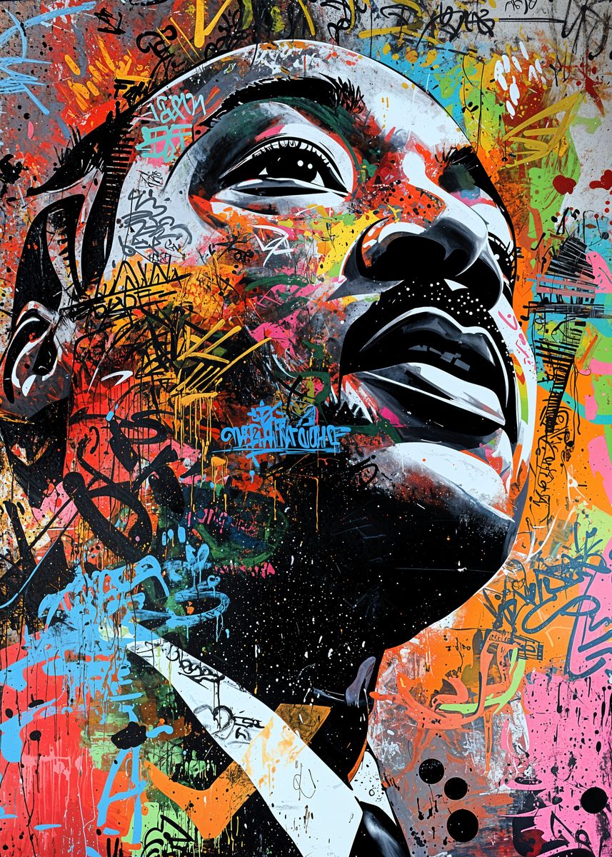 'Martin Luther King Jr. Graffiti Art' Poster, picture, metal print ...