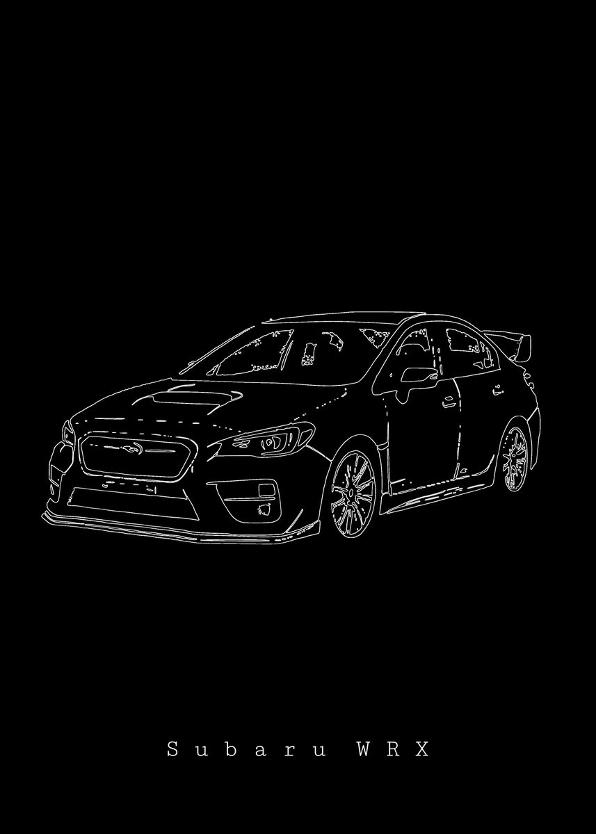 'Subaru WRX Line Art' Poster, picture, metal print, paint by ipart id ...