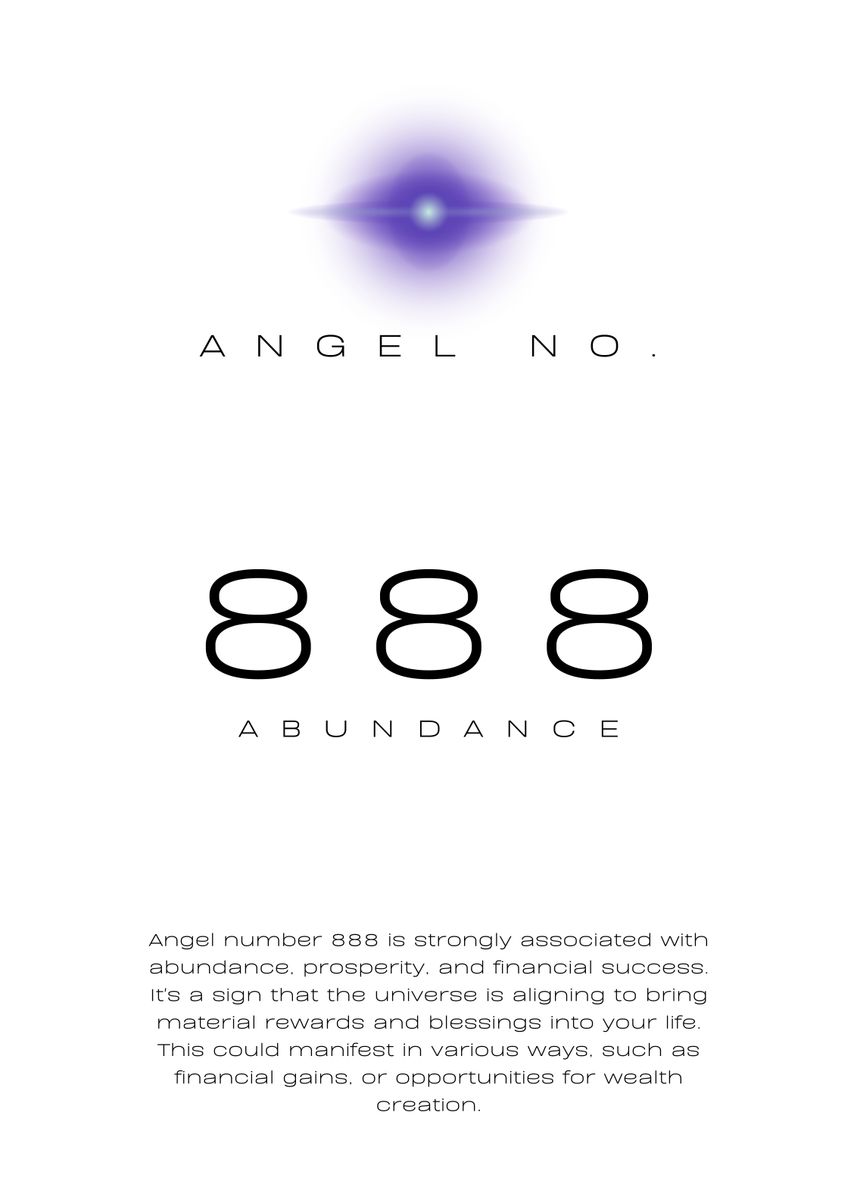 'Angel Number 888' Poster, picture, metal print, paint by Martin | Displate