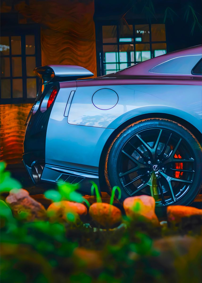 'Nissan GT-R Rear View' Poster, picture, metal print, paint by Pargoy ...