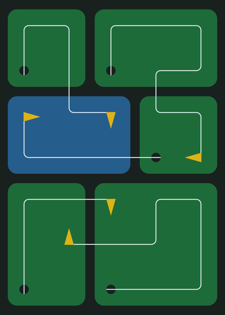 'Abstract golf course' Poster, picture, metal print, paint by KurArt ...