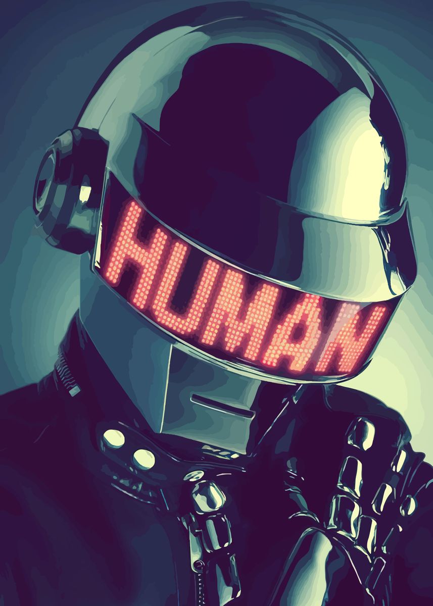'Daft Punk Human Poster' Poster, picture, metal print, paint by Rans ...